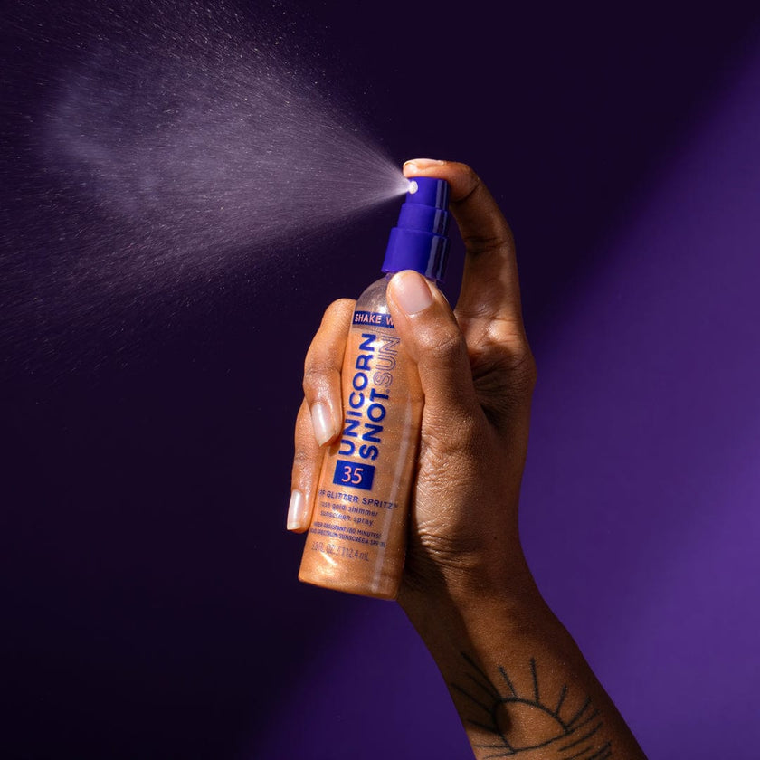 SPF Glitter Spritz | SPF 35 Glitter Sunscreen Spray – Unicorn Snot